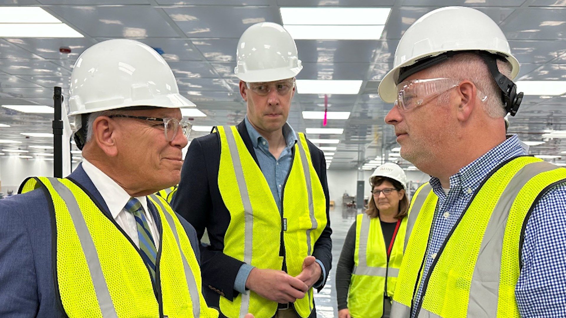 NY-19 Candidate Josh Riley Tours Endicott iM3NY Battery Factory - WICZ