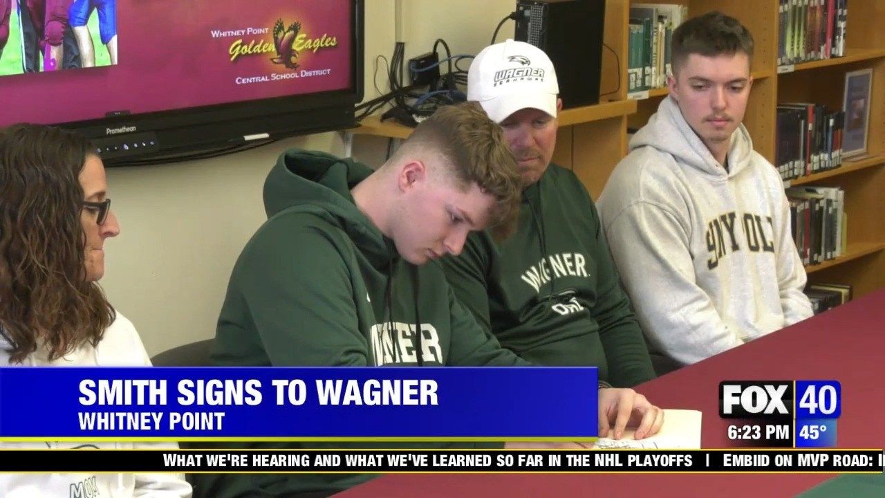 Whitney Point's Bryson Smith Signs to Division I Wagner Football - WICZ